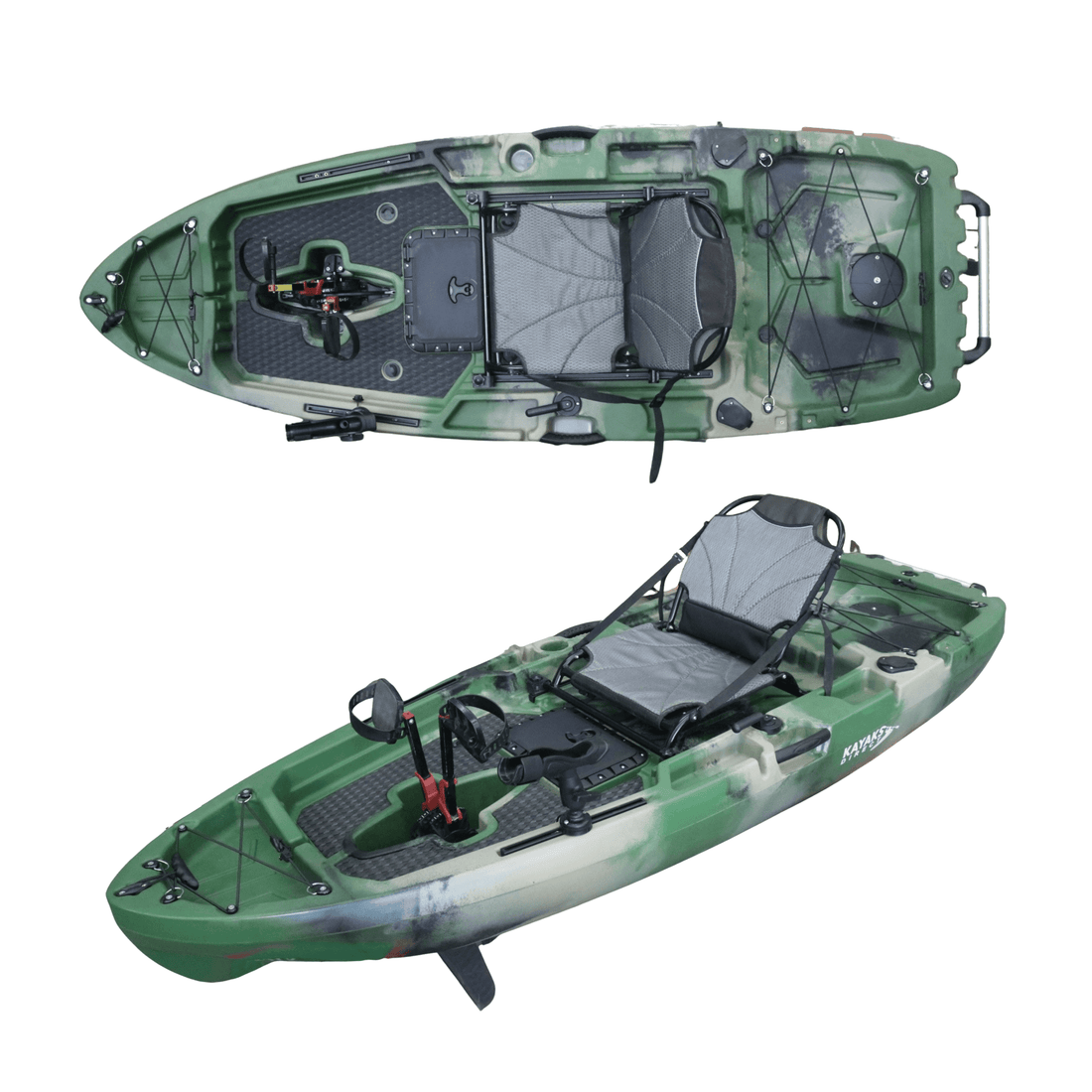 Wideboy Pedal Fishing Kayak (Army Camo) 8.2ft Sit-on-Top Kayak – Kayaks ...